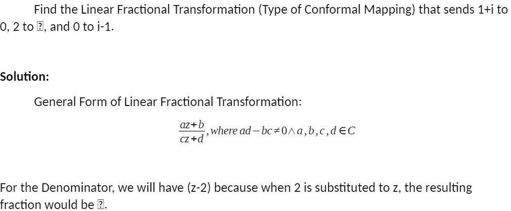 Find the Linear Fractional Transformation (Type of | Chegg.com