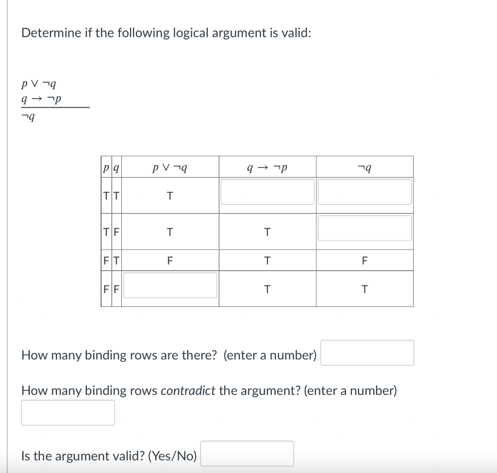 Solved Determine if the following logical argument is valid: | Chegg.com