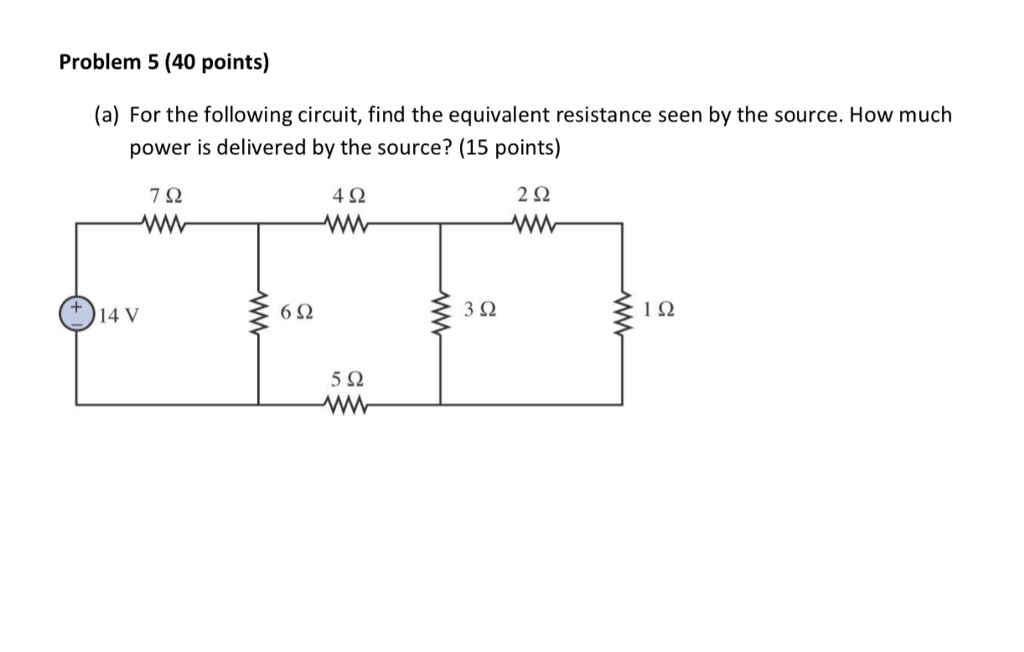 Solved Problem 5 (40 points) (a) For the following circuit, | Chegg.com