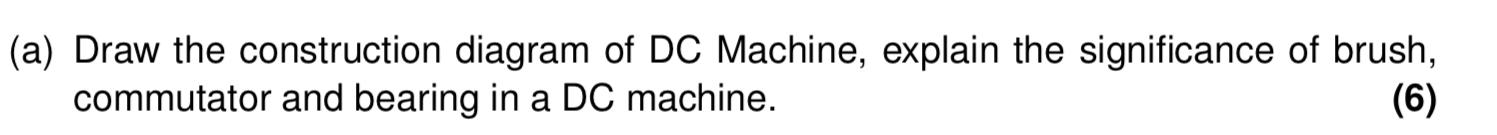 Solved (a) Draw the construction diagram of DC Machine, | Chegg.com