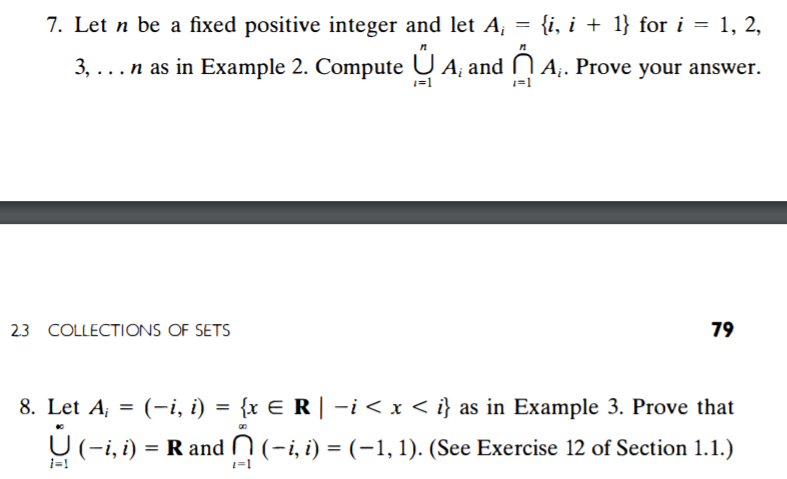 Solved 7. Let n be a fixed positive integer and let A; = {i, | Chegg.com