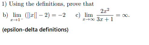 Solved I need to prove with using epsilon-delta definition | Chegg.com