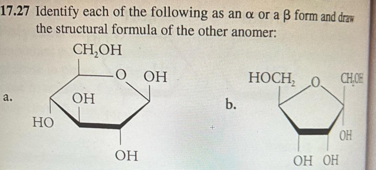 Solved 17.27 Identify each of the following as an α or a β | Chegg.com