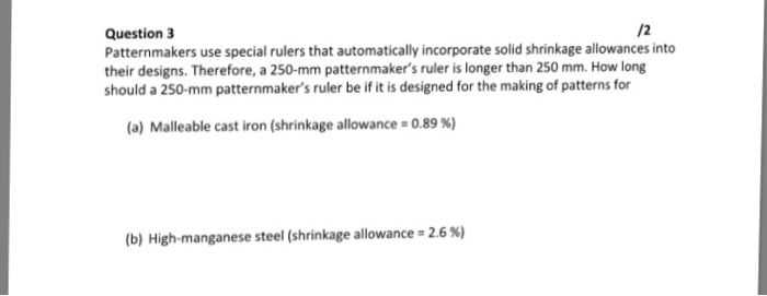 Solved /2 Question 3 Patternmakers use special rulers that | Chegg.com