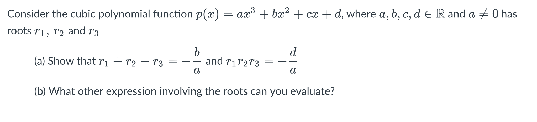Solved Consider the cubic polynomial function | Chegg.com