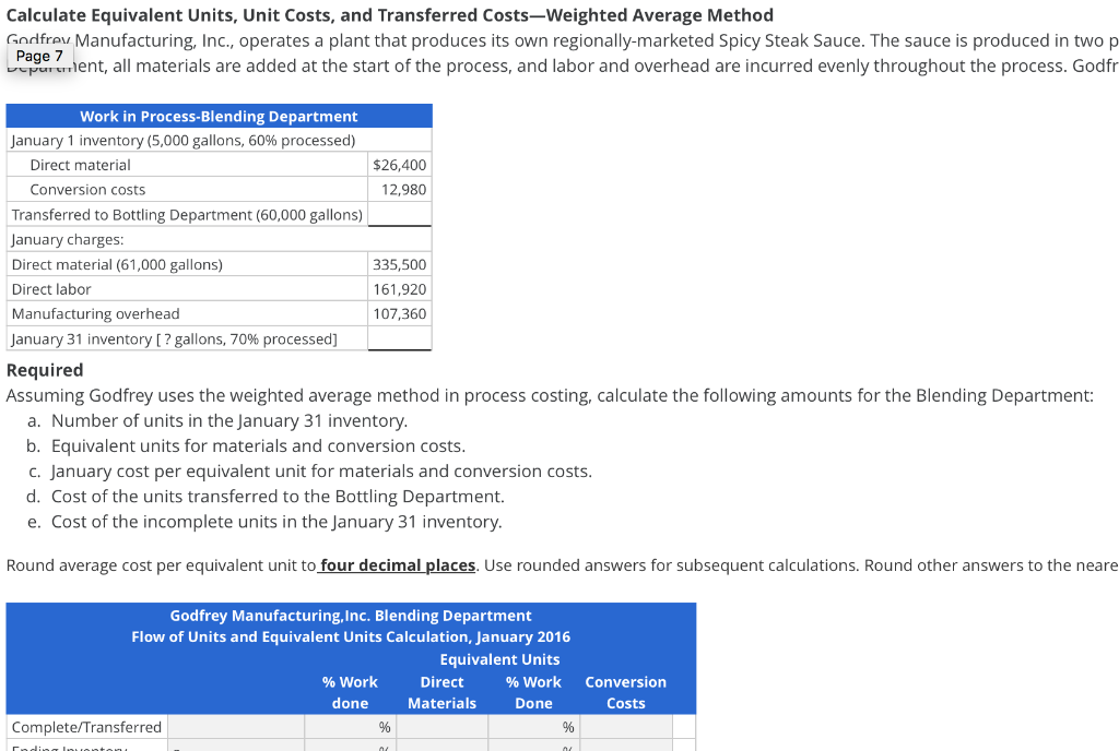 Solved Calculate Equivalent Units, Unit Costs, and | Chegg.com
