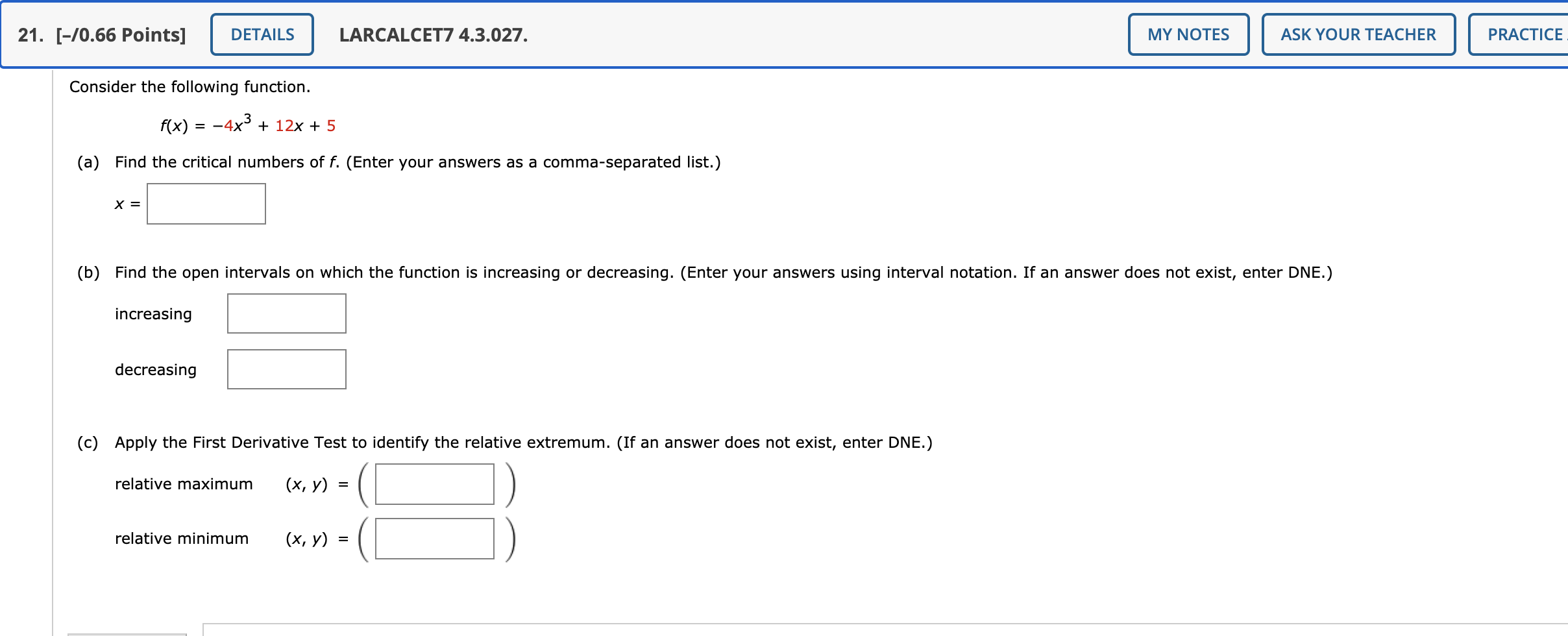 Solved 21. [-70.66 Points] DETAILS LARCALCET7 4.3.027. MY | Chegg.com