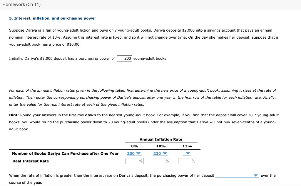 Solved 5. Interest, inflation, and purchasing power Suppose | Chegg.com