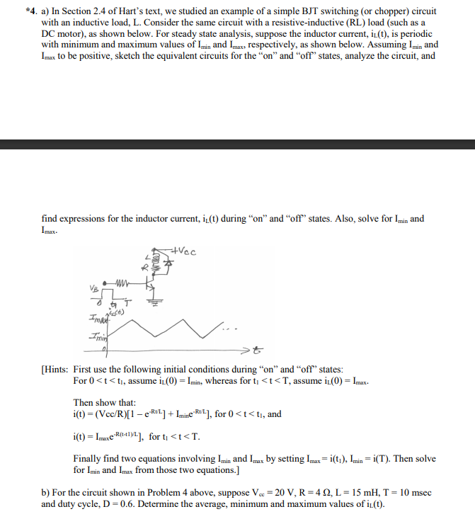 Solved *4. ﻿a) ﻿In Section 2.4 ﻿of Hart's text, we studied | Chegg.com
