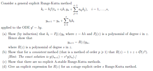 Consider a general explicit Runge-Kutta method k=hf | Chegg.com
