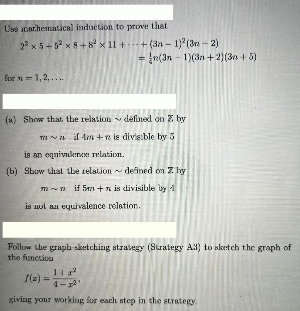 Solved Use mathematical induction to prove that | Chegg.com
