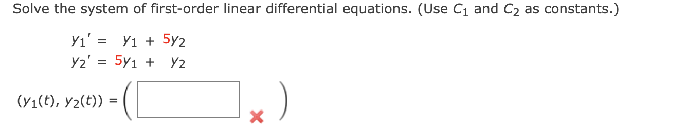 Solved Solve the system of first-order linear differential | Chegg.com