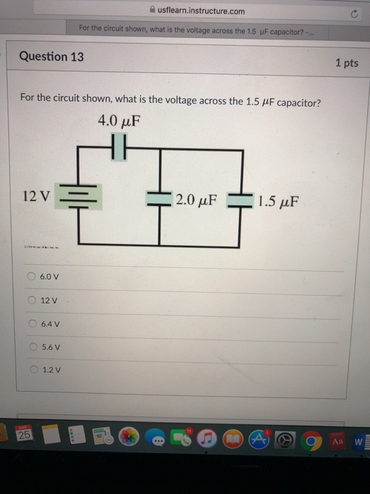 Solved usflearn.instructure.com For the circuit shown, what | Chegg.com