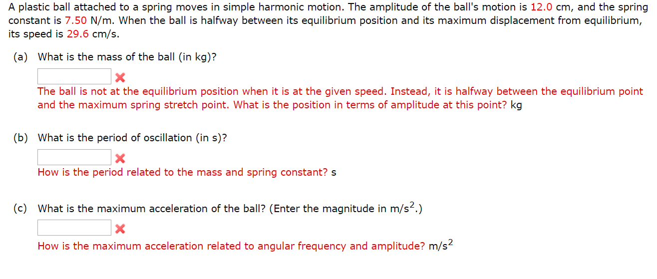 Solved A plastic ball attached to a spring moves in simple | Chegg.com