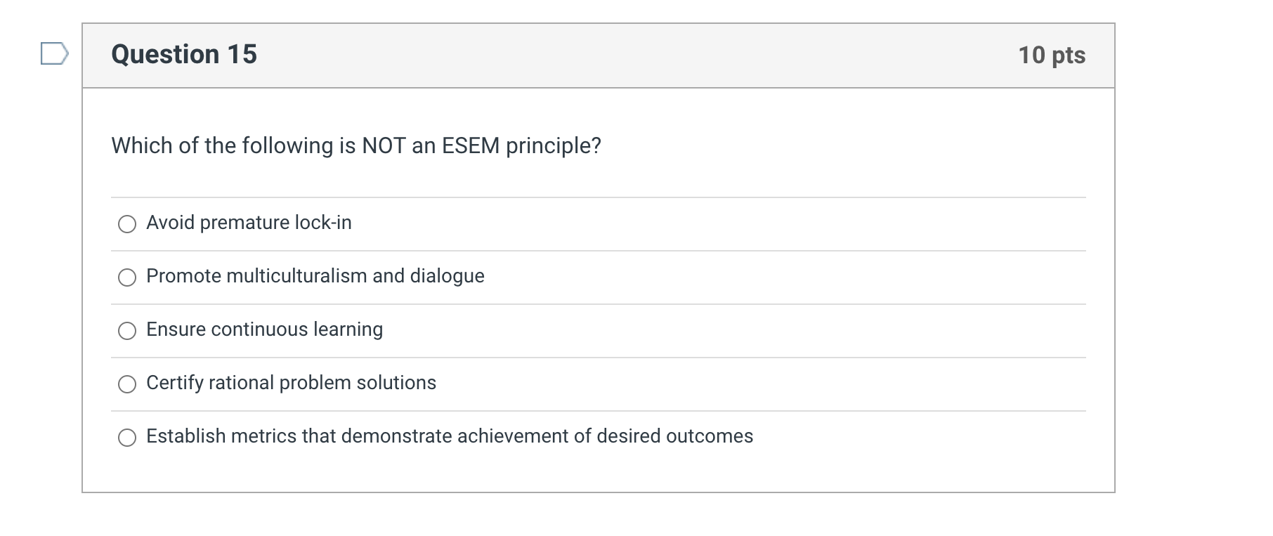 Solved Question 15 10 pts Which of the following is NOT an | Chegg.com
