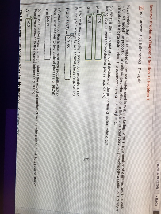 Solved PRINTER VERSION BACK Reserve Problems Chapter 4 | Chegg.com