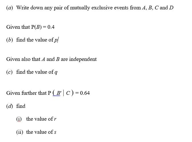 Solved The Venn diagram shows the probabilities associated | Chegg.com