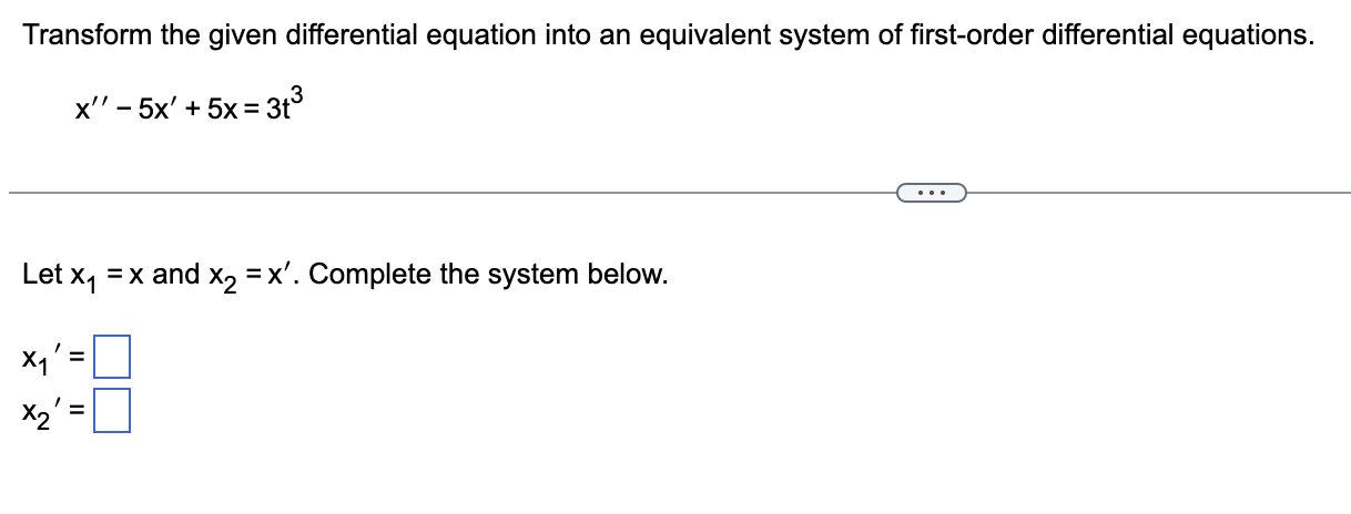 Solved Transform the given differential equation into an | Chegg.com Solved Transform the given differential equation into an | Chegg.com