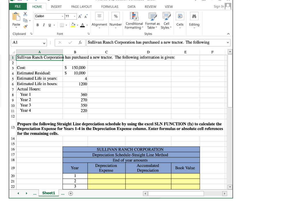 Solved Depreciation using Excel's Absolute Cell Referencing, | Chegg.com