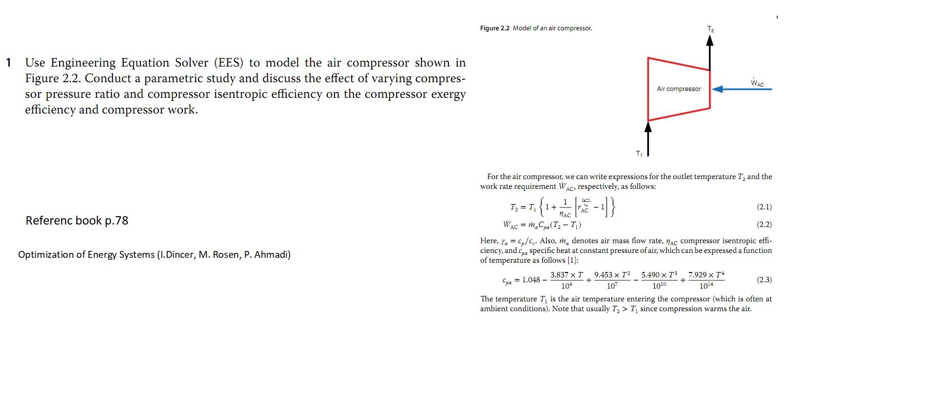 Solved Figure 2.2 Model of an air compressor. 1 WAC Use | Chegg.com