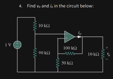 Find vo ﻿and i0 ﻿in the circuit below: | Chegg.com