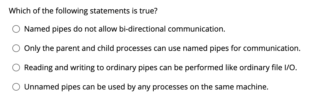 Solved Which of the following statements is true? Named | Chegg.com