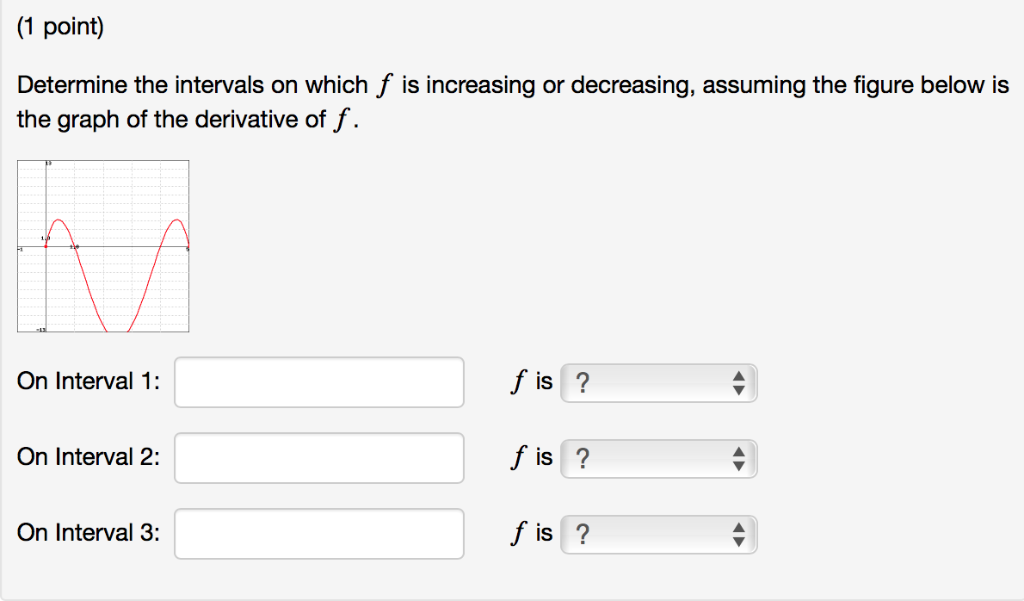 Solved (1 point) Determine the intervals on which f is | Chegg.com