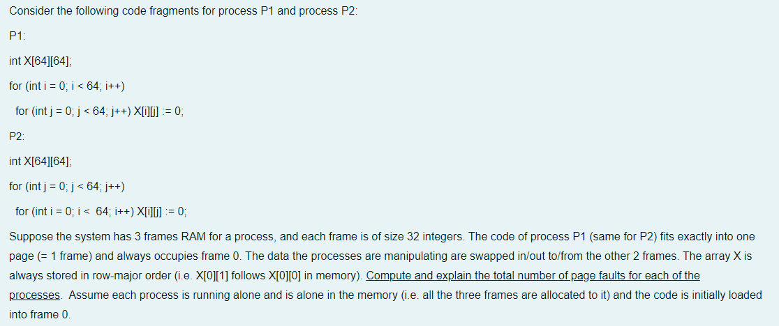 Solved Consider the following code fragments for process P1 | Chegg.com
