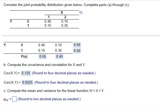 Solved Consider the joint probability distribution given | Chegg.com