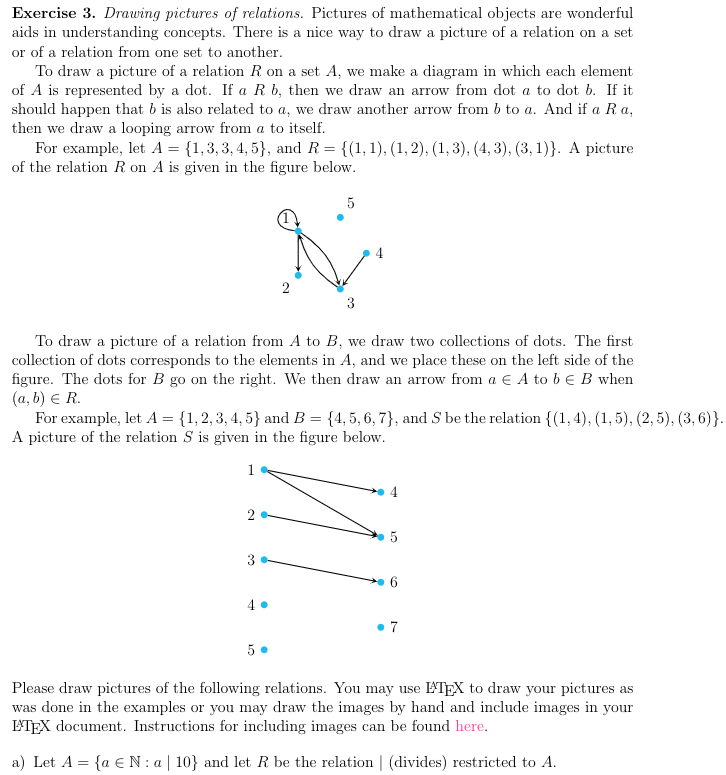 Solved Exercise 3. Drawing pictures of relations. Pictures | Chegg.com