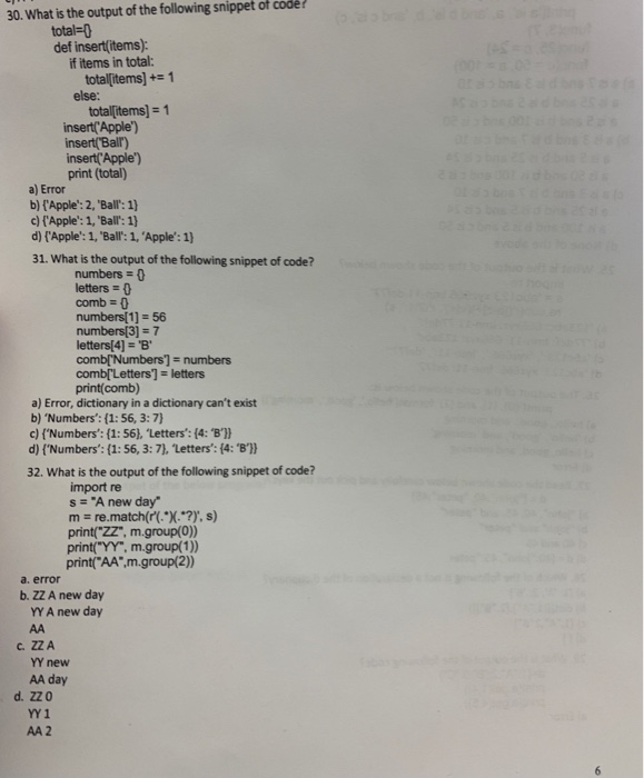 Solved 30. What is the output of the following snippet of | Chegg.com