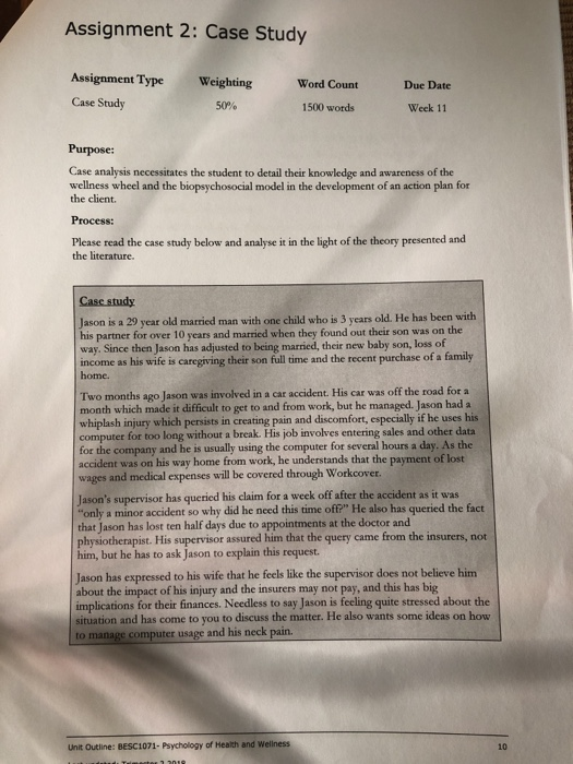 Assignment 2: Case Study Assignment Type Case Study | Chegg.com