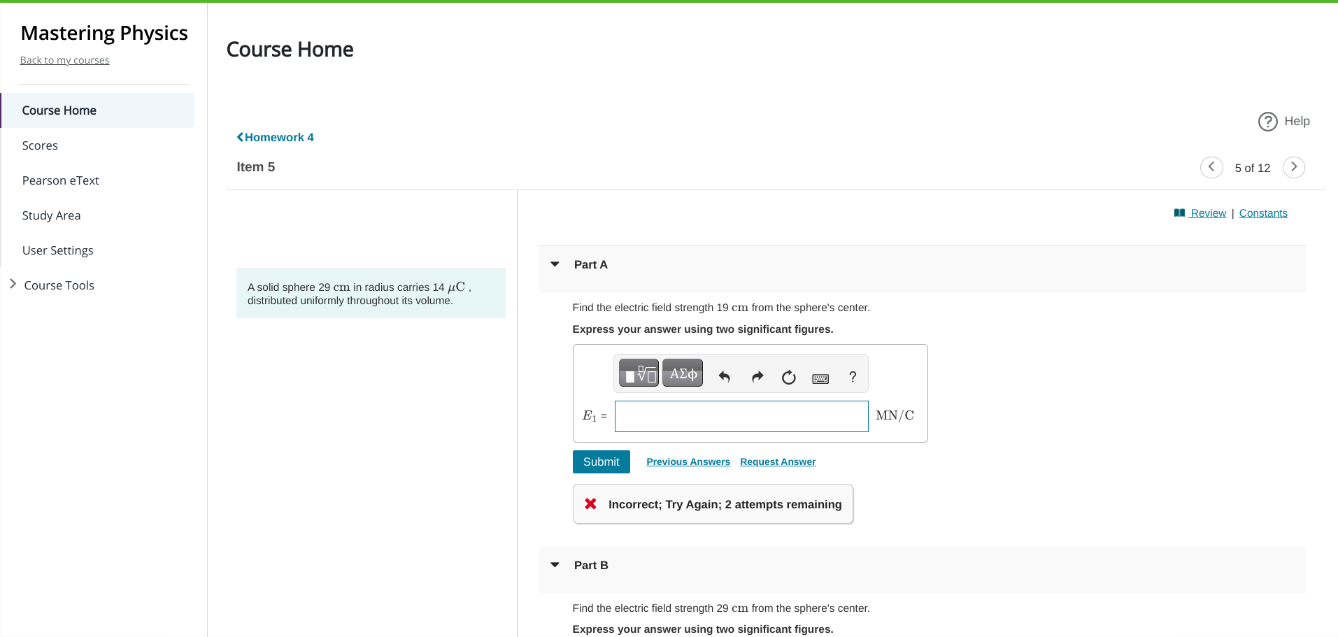 Solved Mastering Physics Back to my courses Course Home | Chegg.com