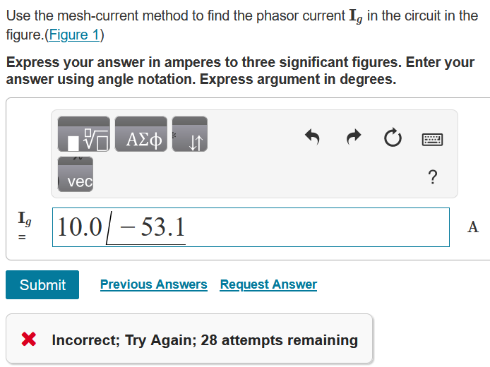 Solved Use the mesh-current method to find the phasor | Chegg.com