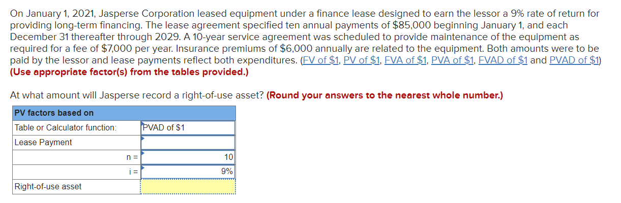 Solved For the PVAD table, please look this up on your own. | Chegg.com