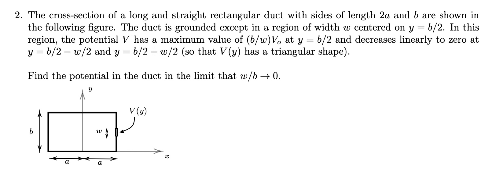 Solved The cross-section of a long and straight rectangular | Chegg.com