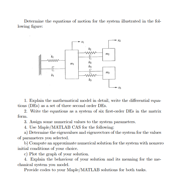 Determine the equations of motion for the system | Chegg.com