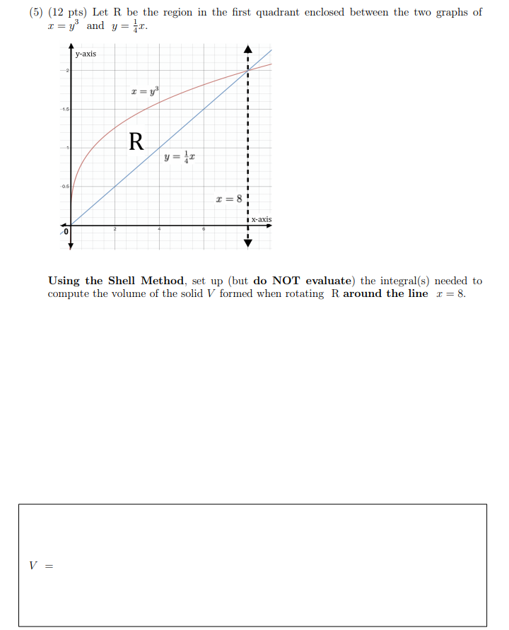 [Solved]: (5) (12 pts) Let R be the region in the first qu