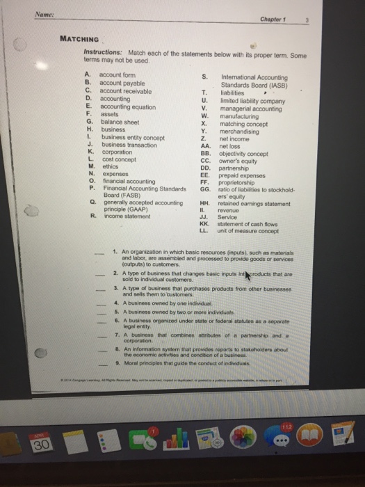Solved Match each of the statements below with its proper | Chegg.com