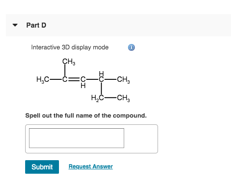 Solved Part A Interactive 3D display mode C CH3 Ho=0 01 H2 | Chegg.com