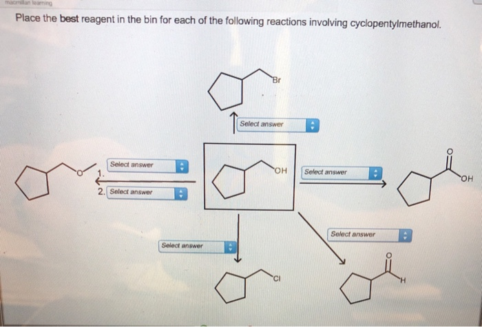 Solved Place the best reagent in the bin for each of the | Chegg.com