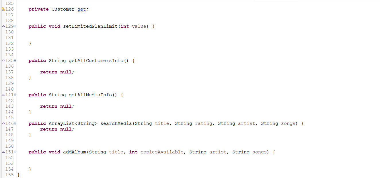 Solved Java (Eclipse) This assignment allows people to rent | Chegg.com