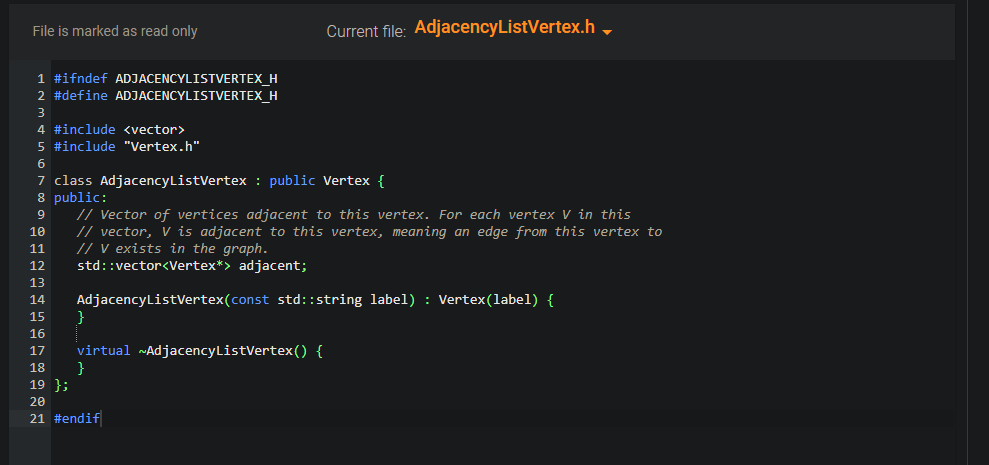 Solved 11.22 LAB: Graph representationsStep 1: Inspect | Chegg.com