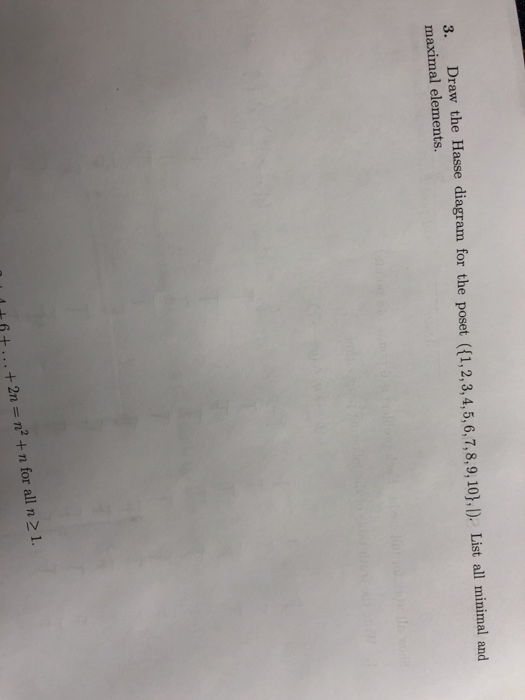 Solved 3. Draw the Hasse diagram for the poset | Chegg.com