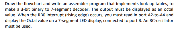 Solved Draw the flowchart and write an assembler program | Chegg.com