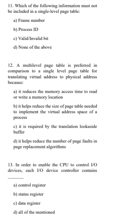 Solved 11. Which of the following information must not be | Chegg.com