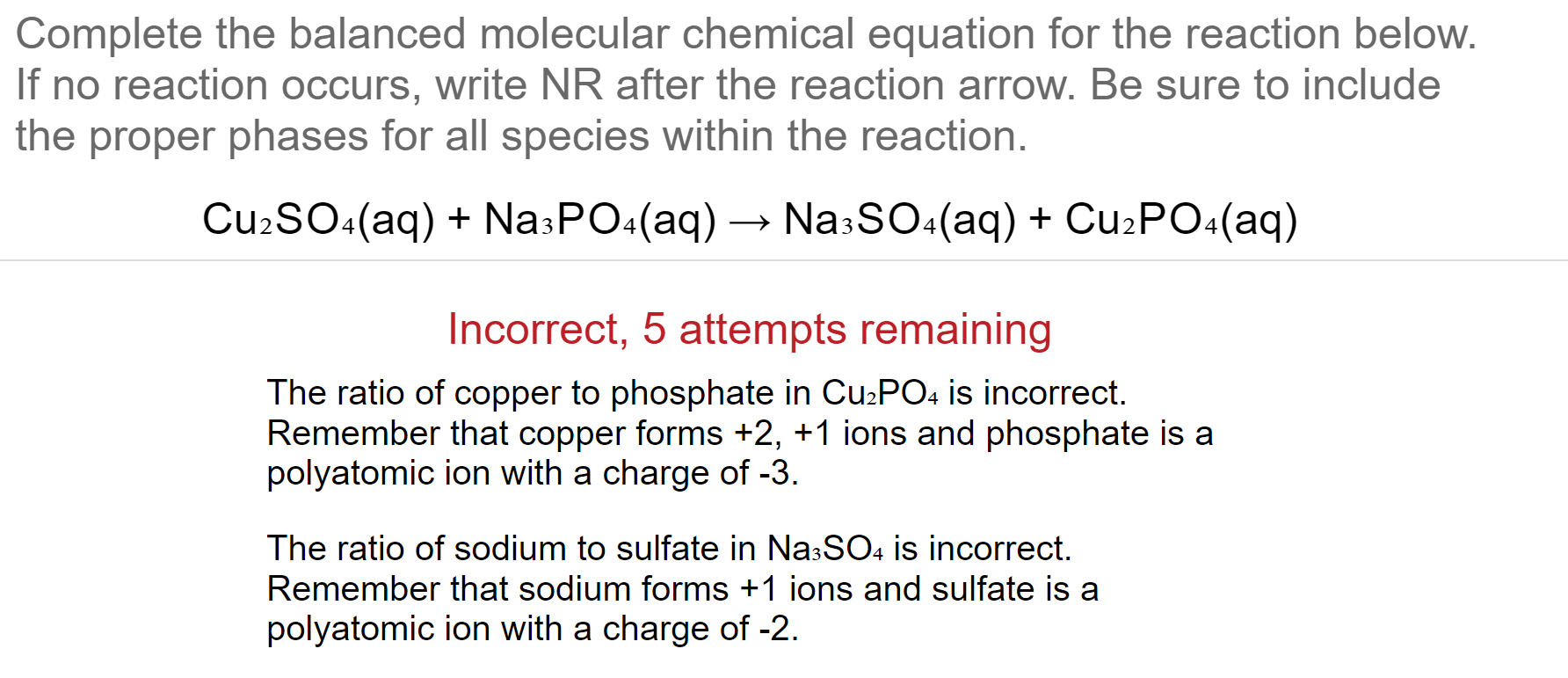 Solved Complete the balanced molecular chemical equation for | Chegg.com