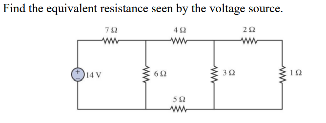 Solved Find the equivalent resistance seen by the voltage | Chegg.com