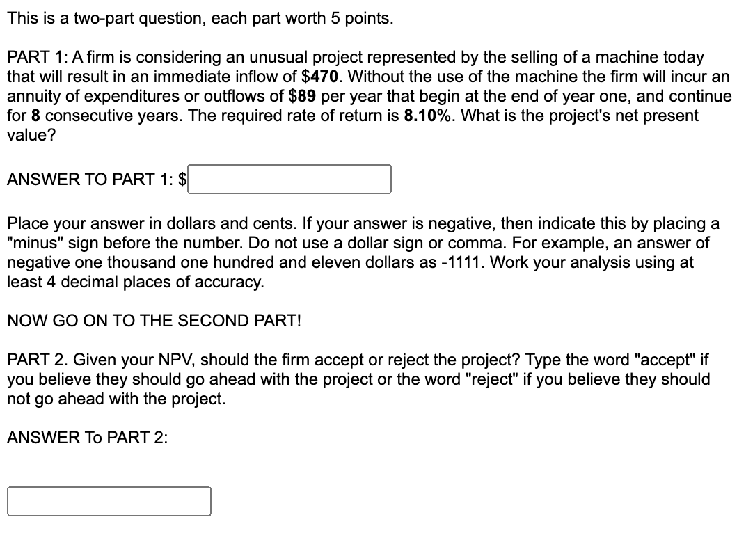 Solved This is a two-part question, each part worth 5 | Chegg.com