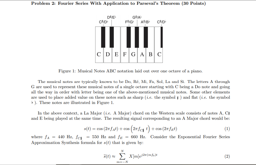 Solved Problem 2: Fourier Series With Application to | Chegg.com